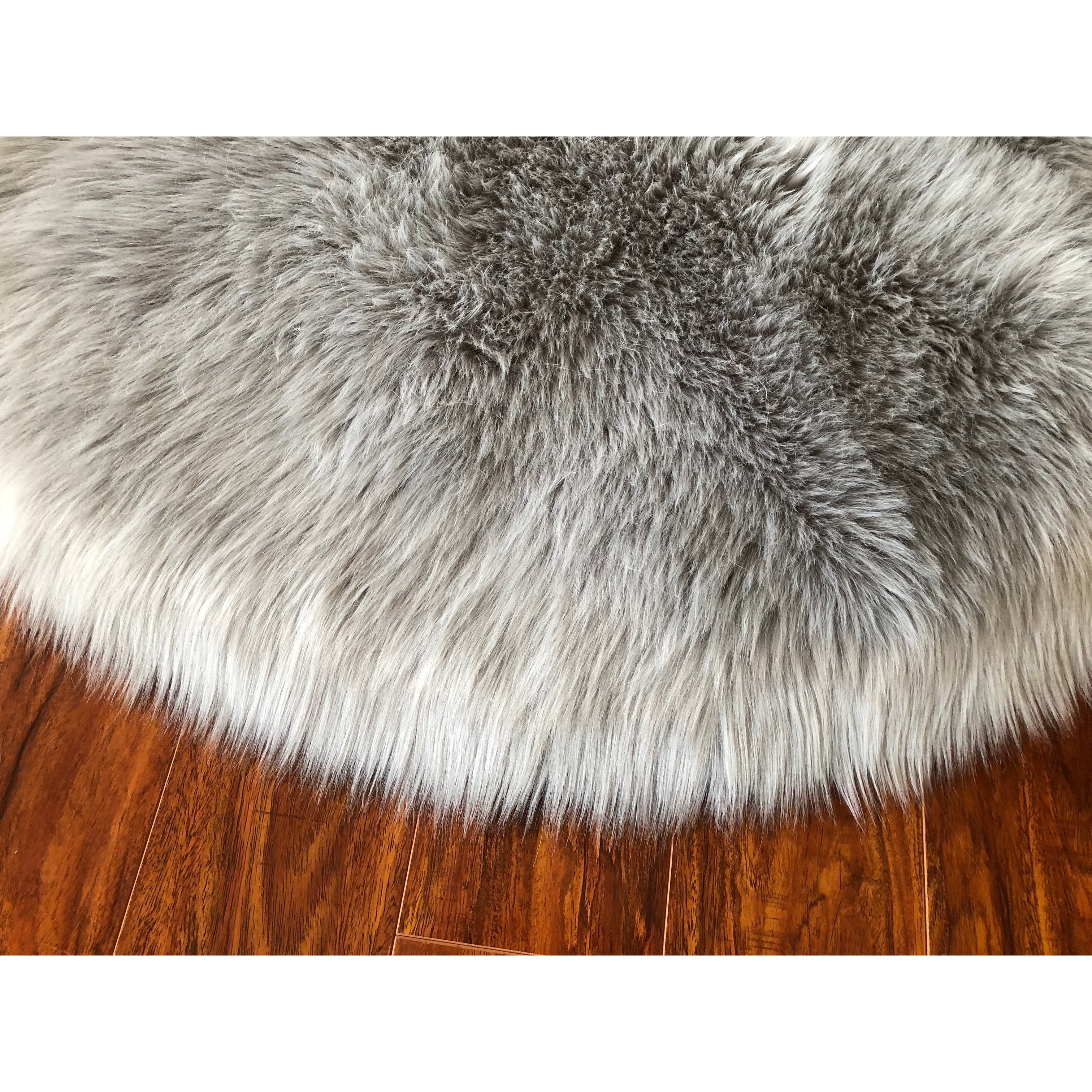 Spectrum Rugs Legacy Home Faux Sheepskin Round Shag Area Rug Sable 10 ...