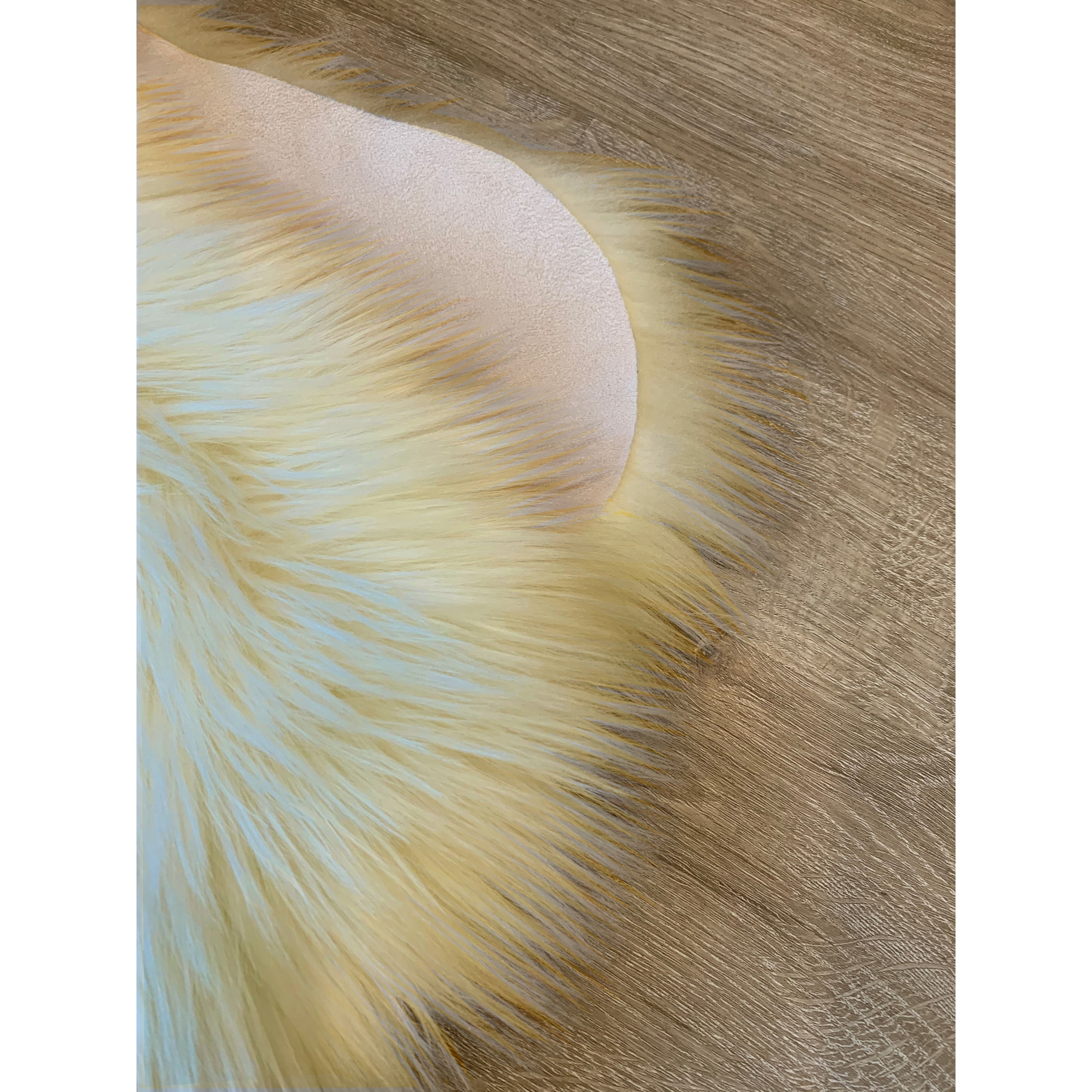 Spectrum Rugs Legacy Home Faux Sheepskin Square Shag Area Rug Champagne ...