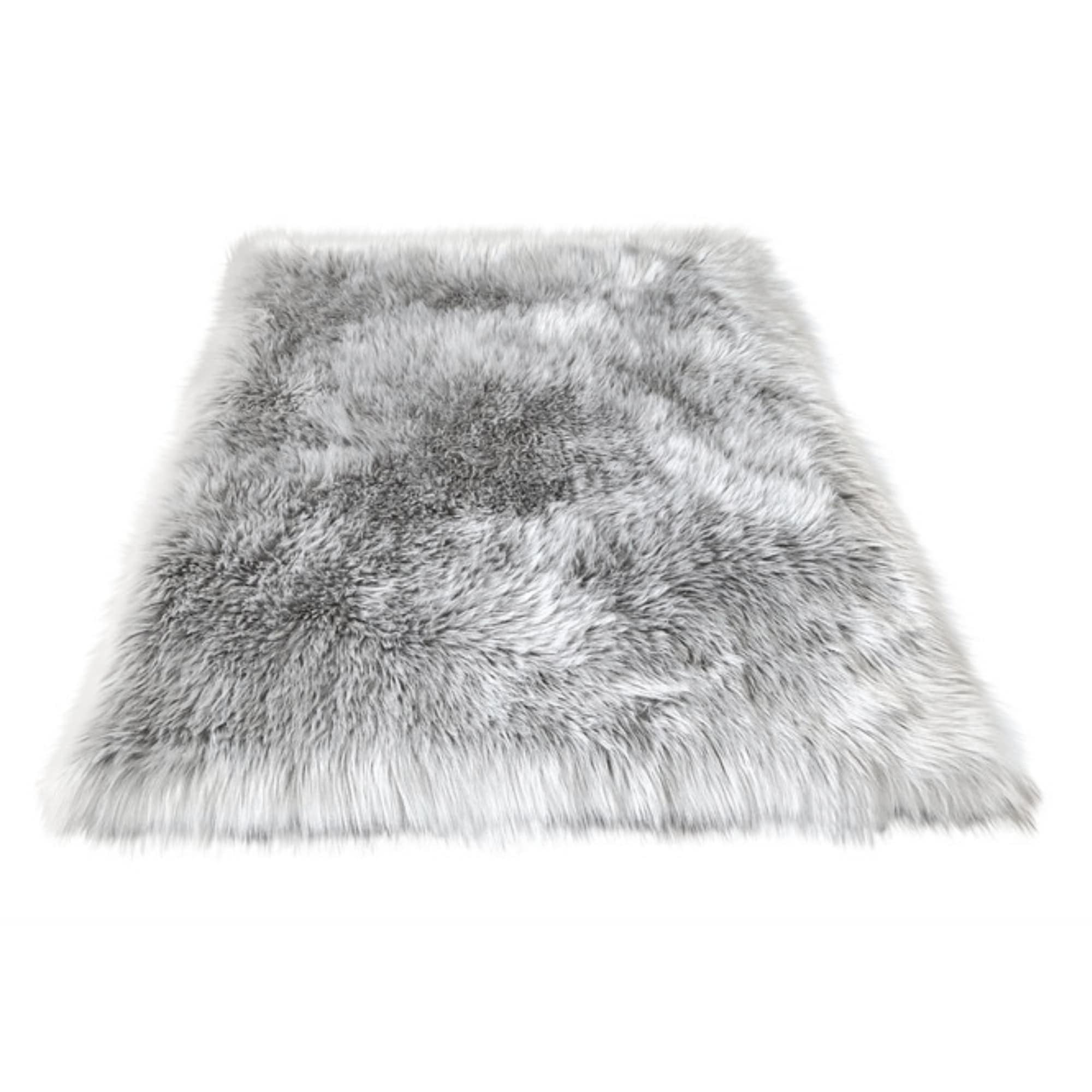 Spectrum Rugs Legacy Home Faux Sheepskin Square Shag Area Rug Sable 3'6 ...