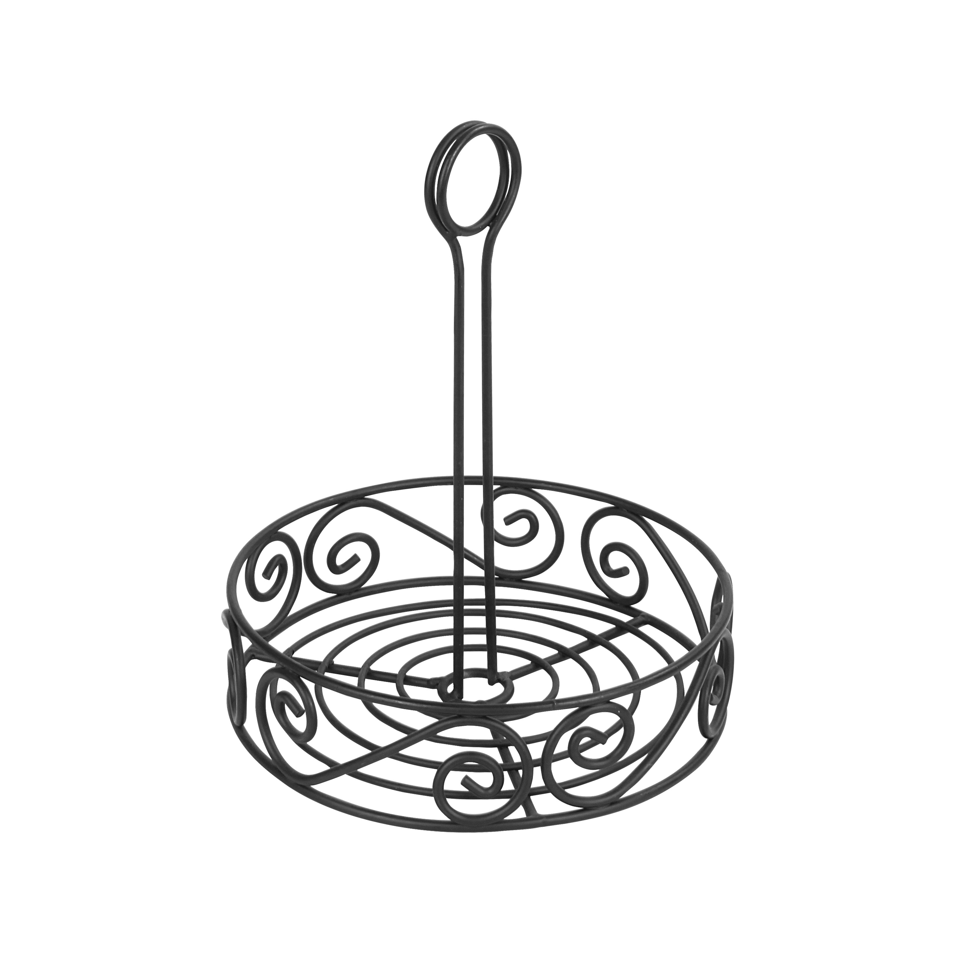 G.E.T. Enterprises Black Round Stainless Steel Condiment Caddy Iron ...