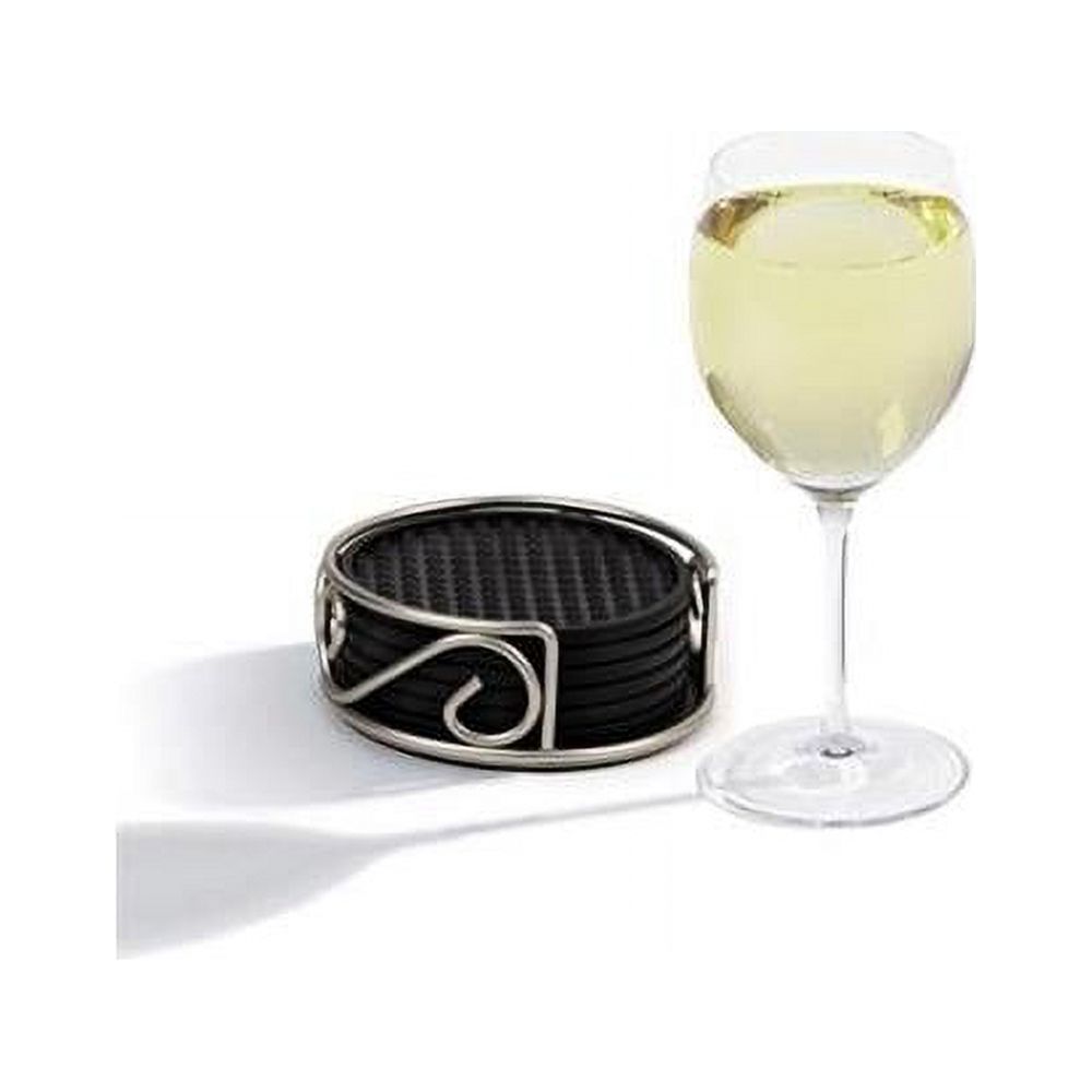 Spectrum Scroll Coaster Container with 6 Coasters #43878 Color: Satin ...