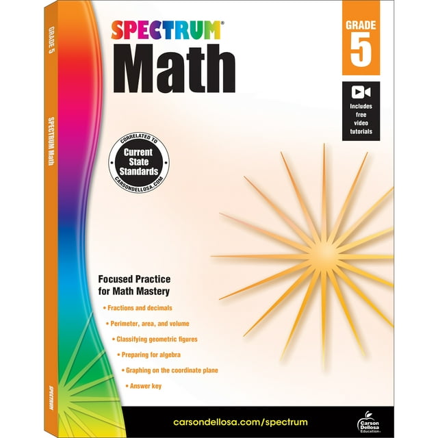 Spectrum: Spectrum Math Workbook, Grade 5 (Paperback) - Walmart.com