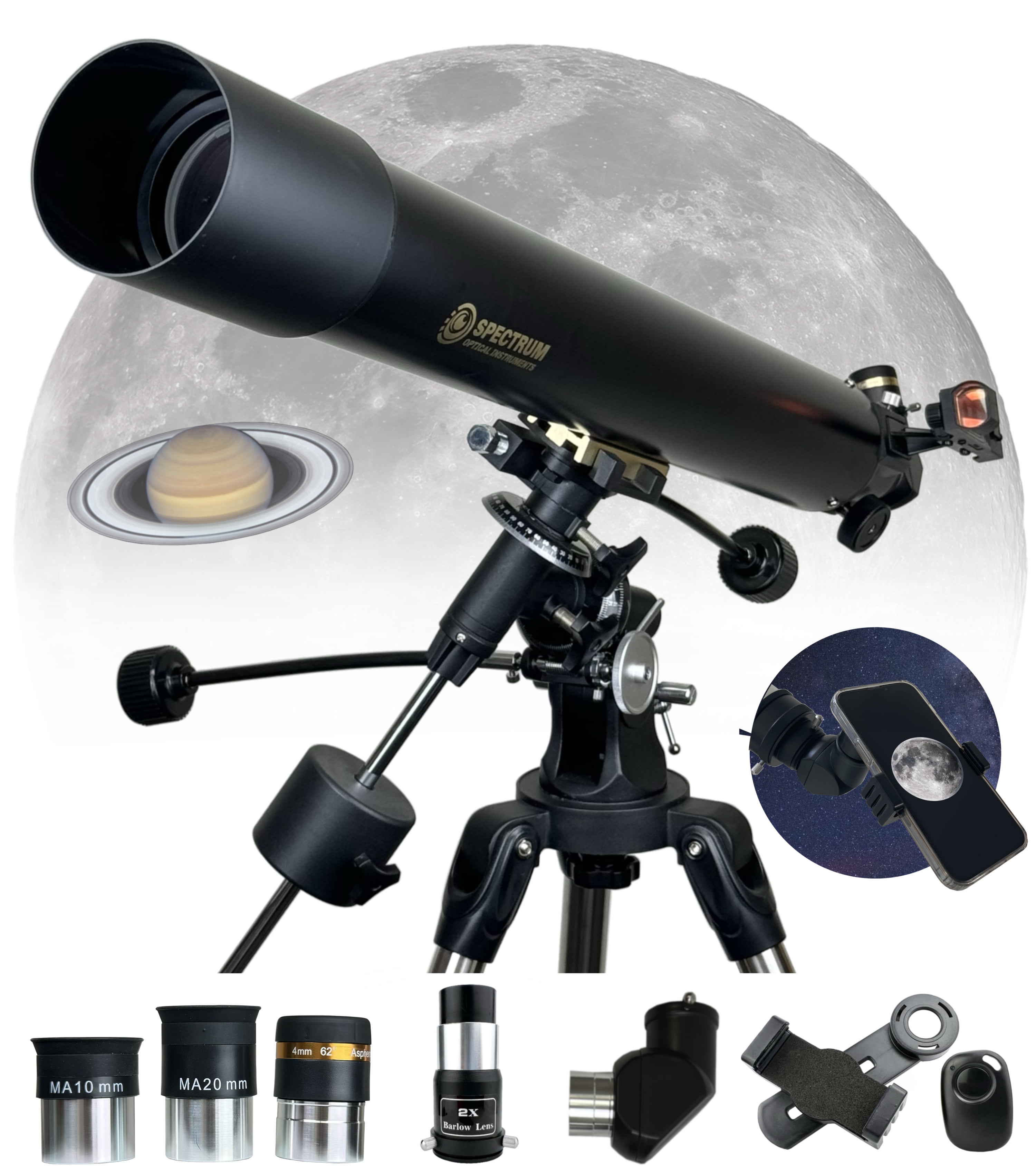 SpectrumOI 80mm Telescope for Kids 8-12 Telescope for Adults Astronomy ...