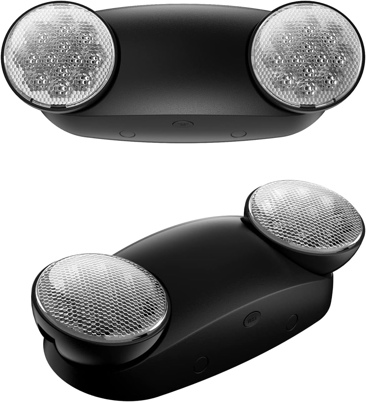 Spectsun 2 Pack Black Emergency Light with Battery Backup Adjustable ...