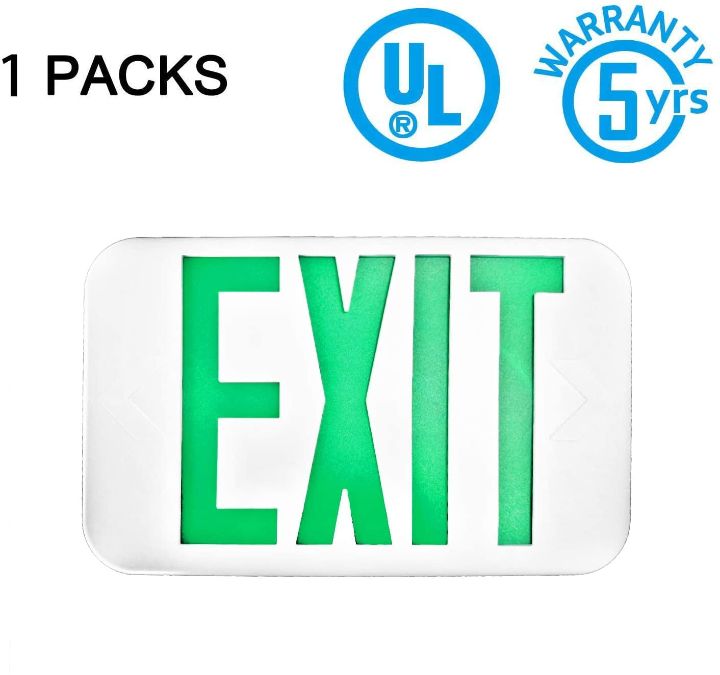 Spectsun 2 Pack LED Exit Sign Red & Green Letter -UL Certified Exit ...