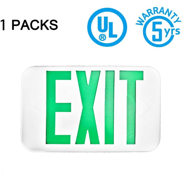 Spectsun 2 Pack LED Exit Sign Red & Green Letter -UL Certified Exit ...