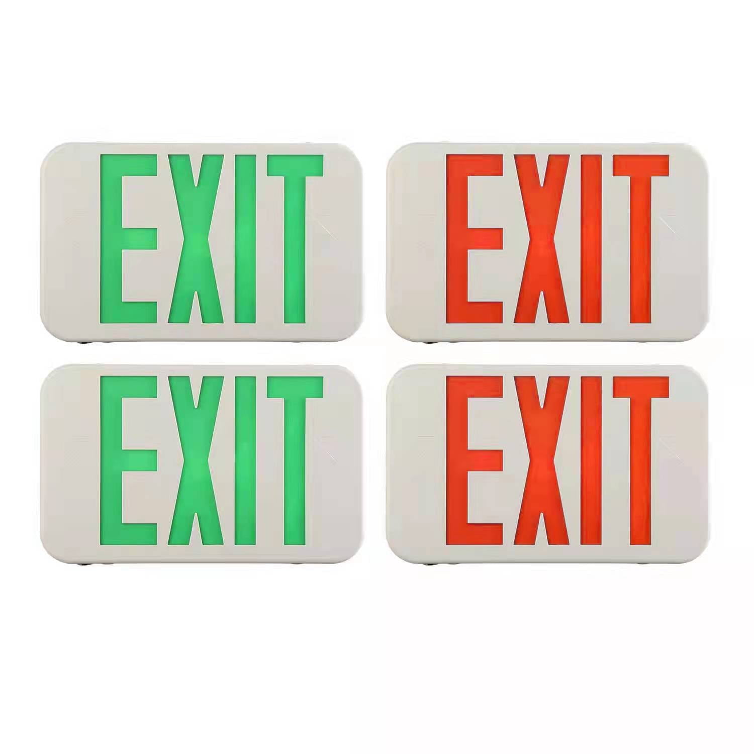 Spectsun 4 Packs LED Exit Sign Red & Green Letter -UL Certified Exit ...