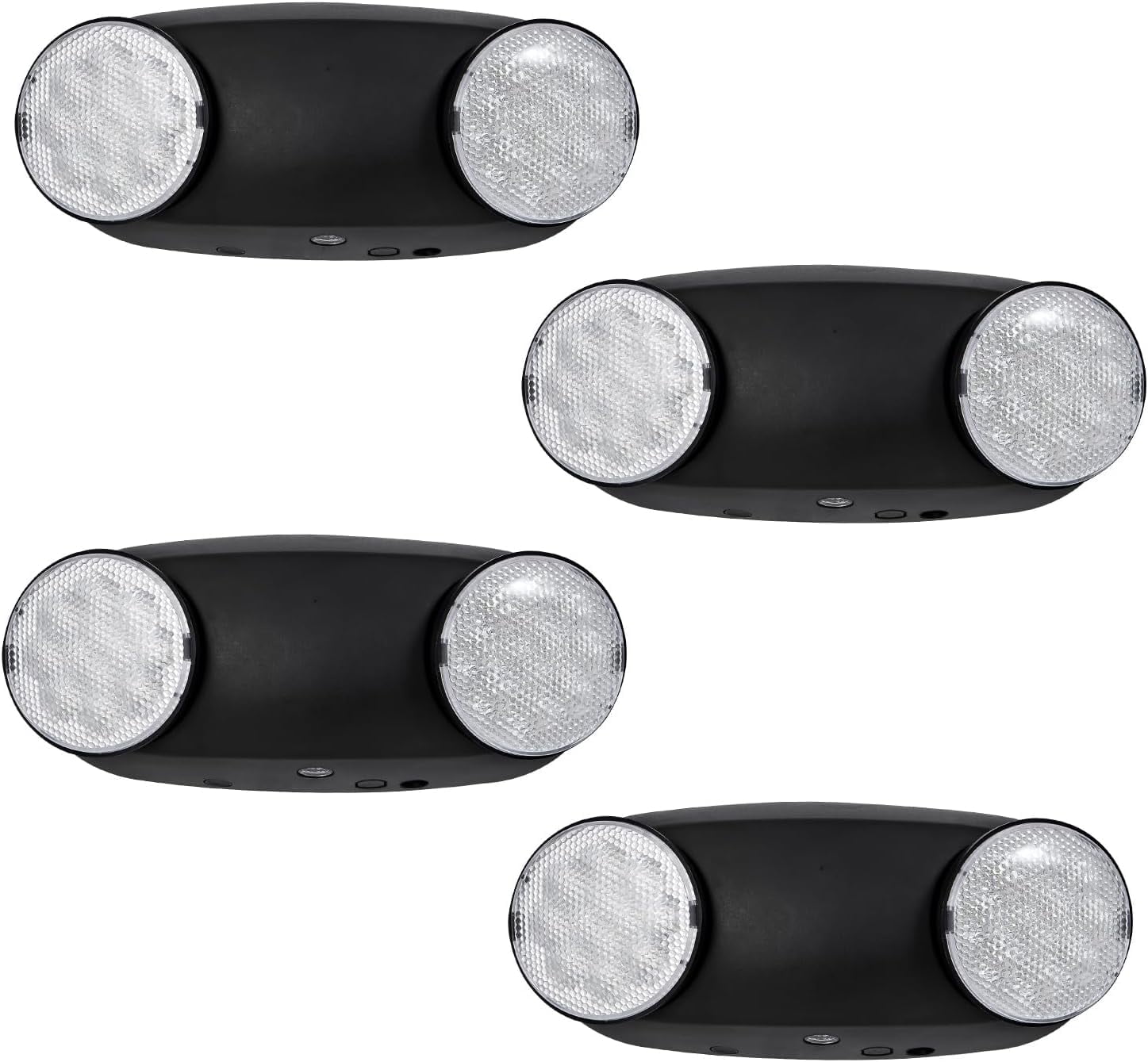 Spectsun 4 Packs UL Listed Black LED Emergency Light with Battery ...