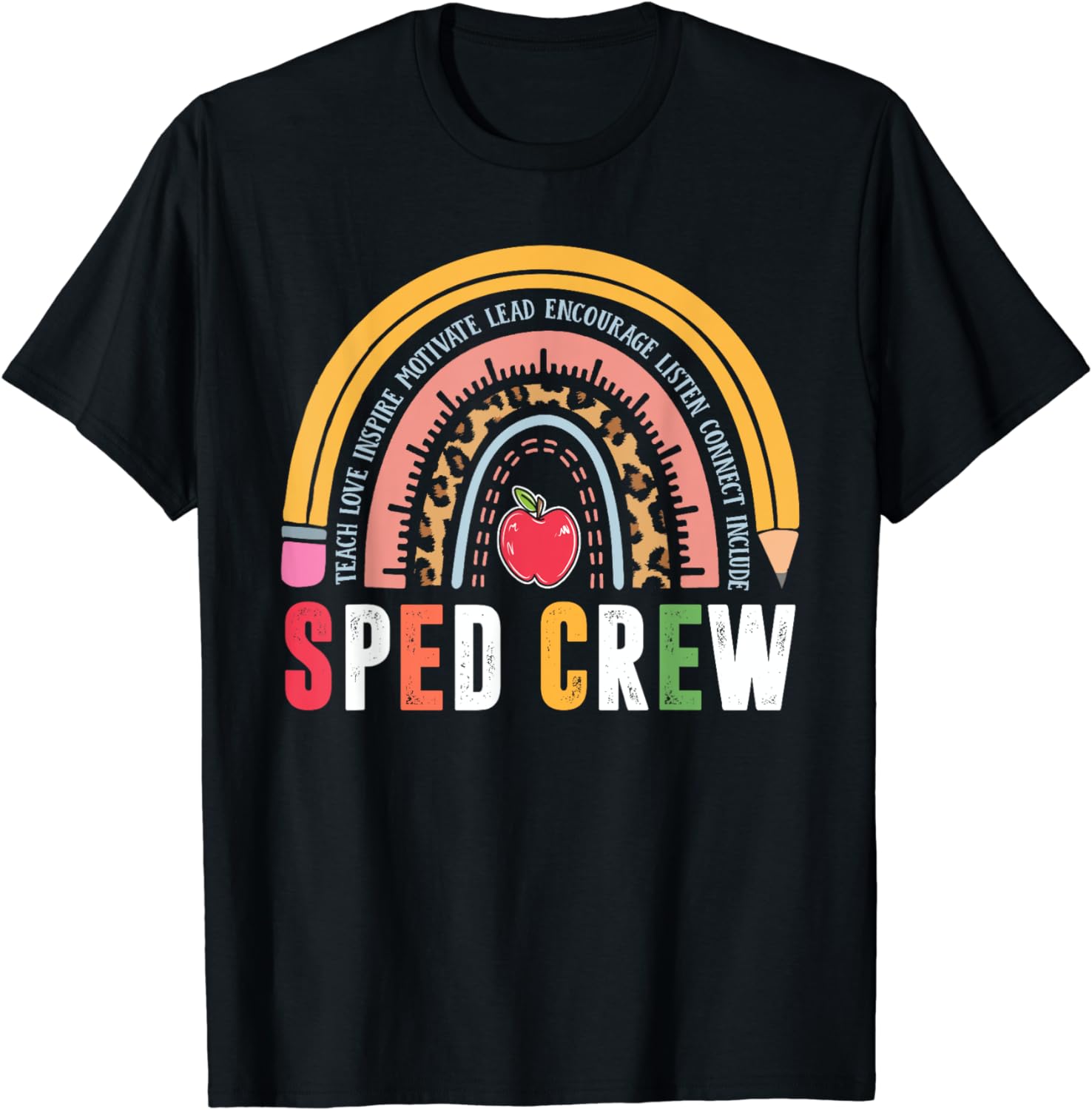 Sped Crew Rainbow Special Education Teacher Back To School T-Shirt ...