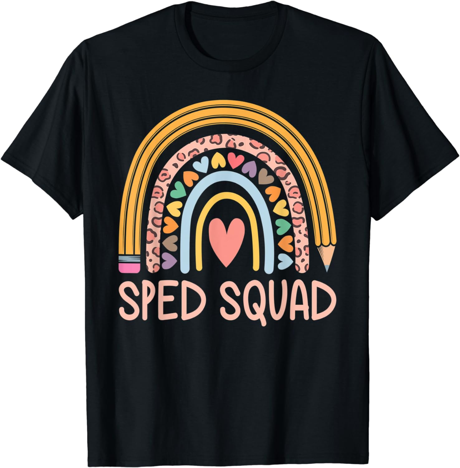 Sped Squad Special Education Teacher Back To School Rainbow Cotton T ...