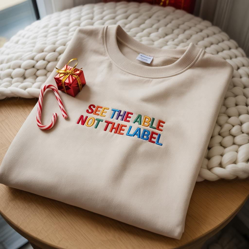 Sped Teacher Embroidered Sweatshirt, See the Able Not the Label ...