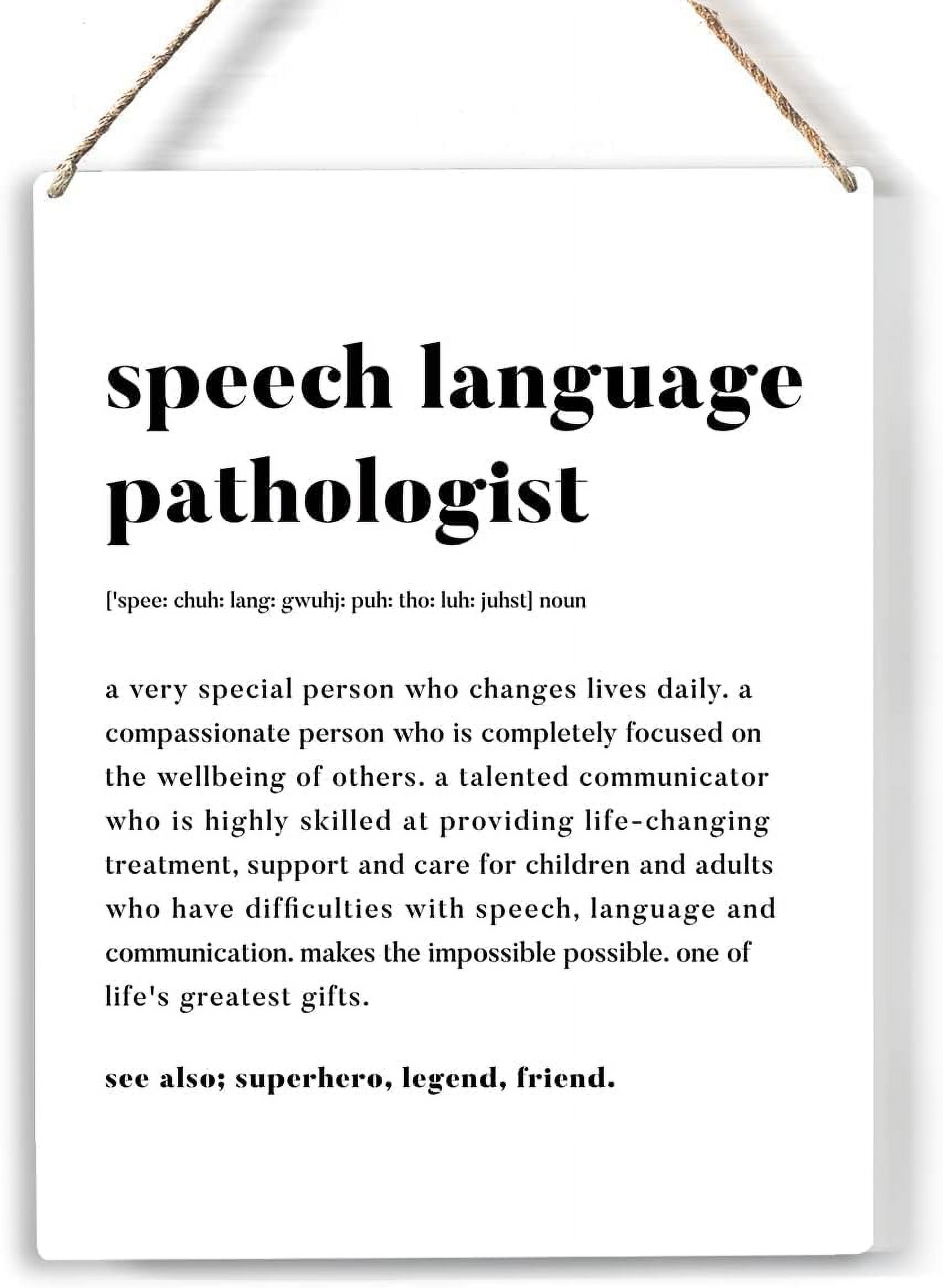 Speech Language Pathologist Definition Wood Sign Modern Speech Language ...