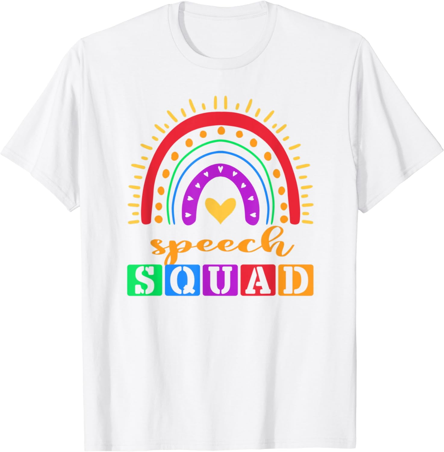 Speech Squad Rainbow Colorful Speech Therapist SLP SLPA T-Shirt ...