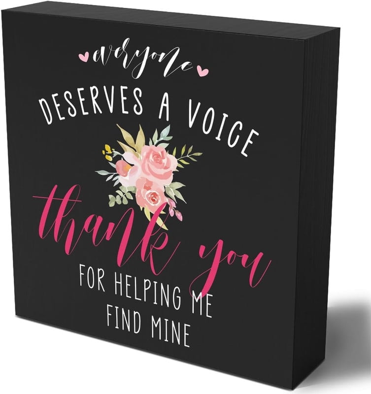 Speech Therapist Wooden Box Sign Plaque Everyone Deserves A Voice Thank ...