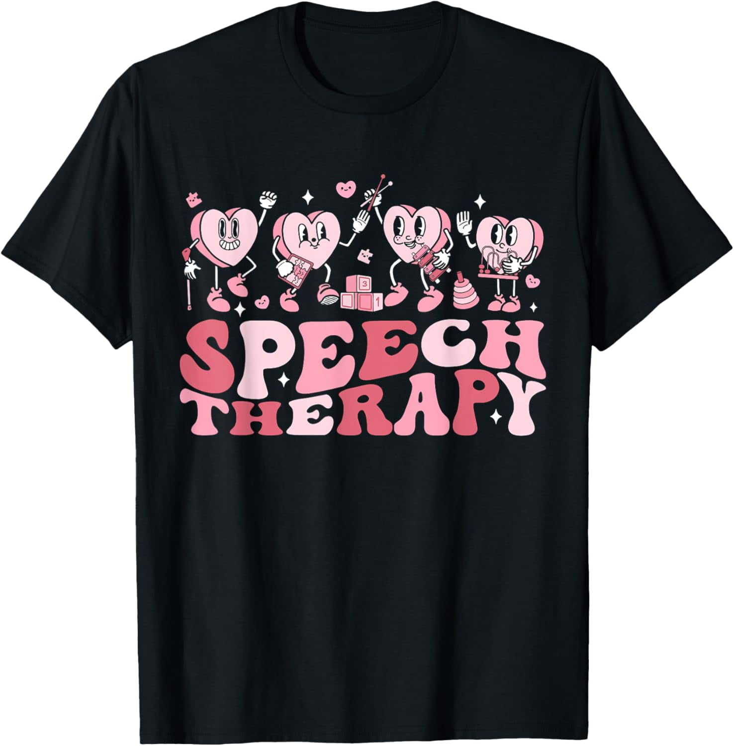 Speech Therapy Cute Heart Valentine Day Speech Therapist SLP T-Shirt ...