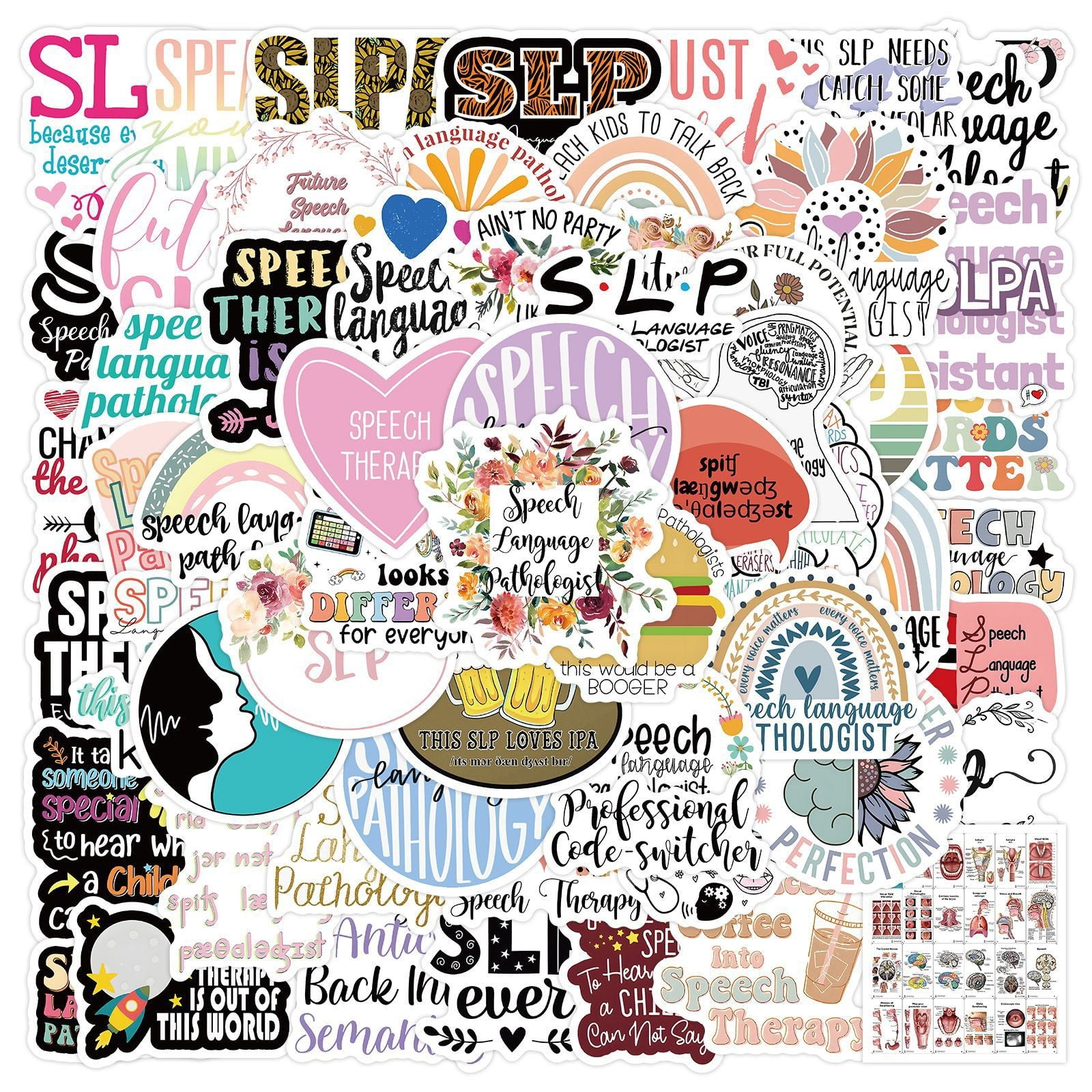 Speech Therapy Stickers Pack 100 PCS Vinyl Waterproof Decals for Speech ...