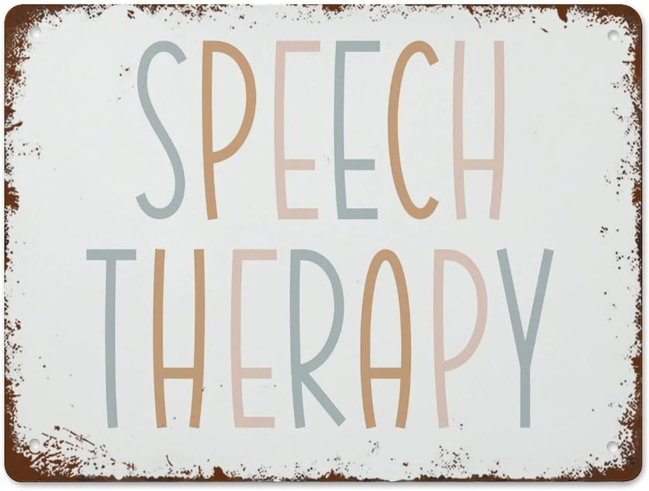 Speech Therapy Vintage Metal Aluminum Tin Sign Door Signs Exterior Home ...