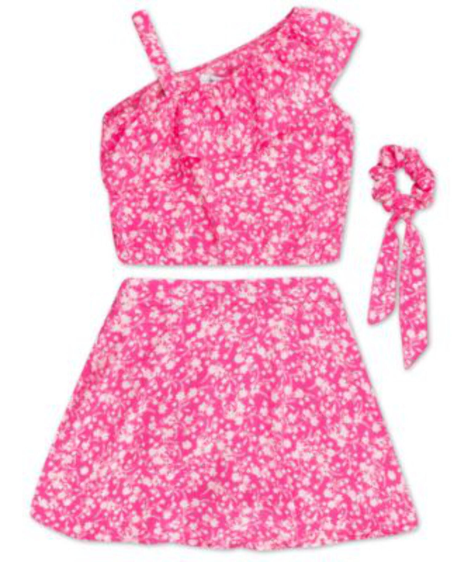 Speechless Big Girls Ditsy Flo Fuchsia, White Small - Walmart.com