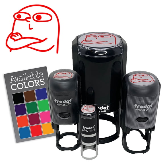 Speechless Emote Reaction Arms Crossed Funny Self-Inking Rubber Stamp ...