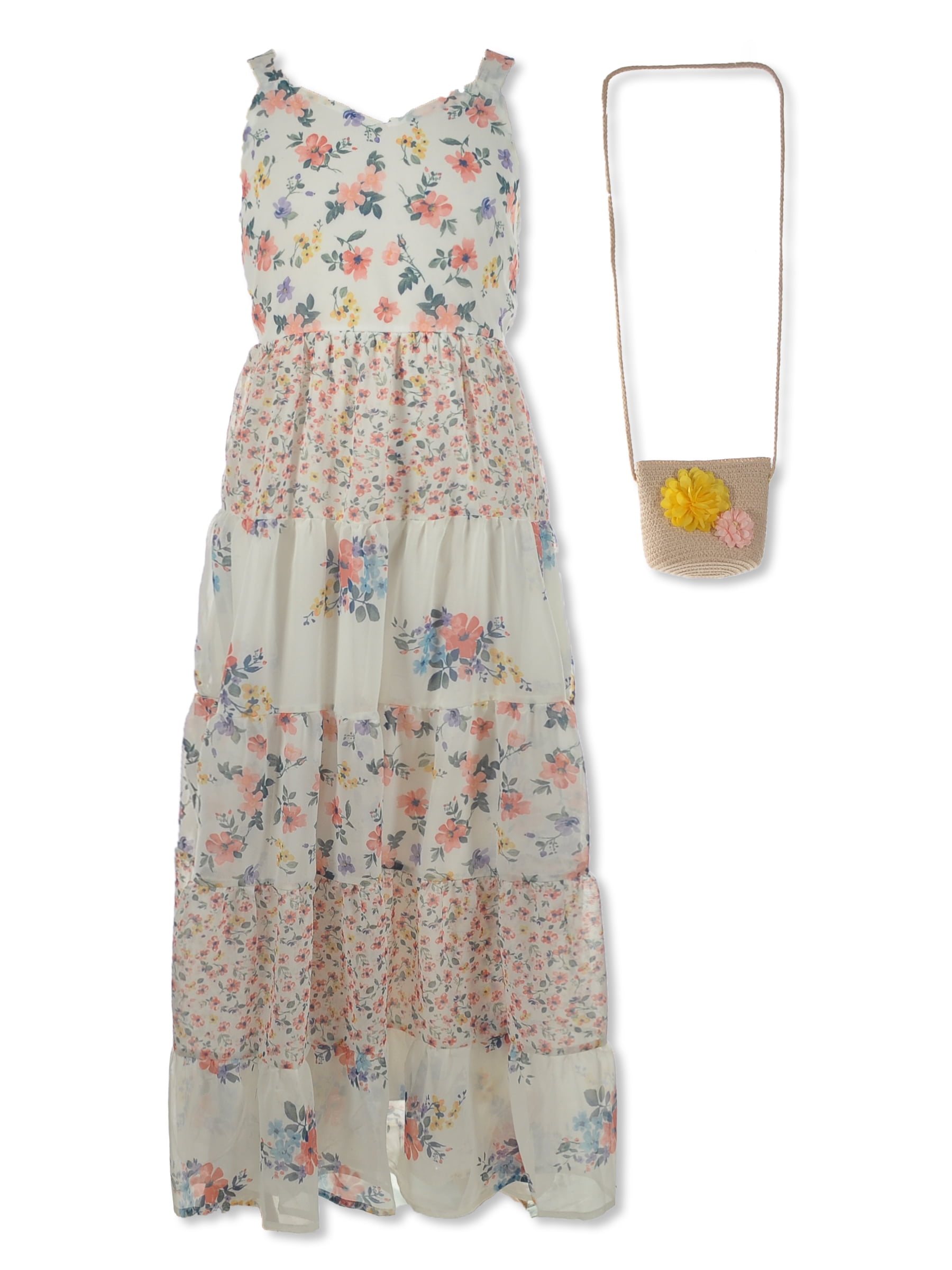 Speechless Girls' 2-Piece Daisy Bag Dress Set Outfit Color: ivory Size ...