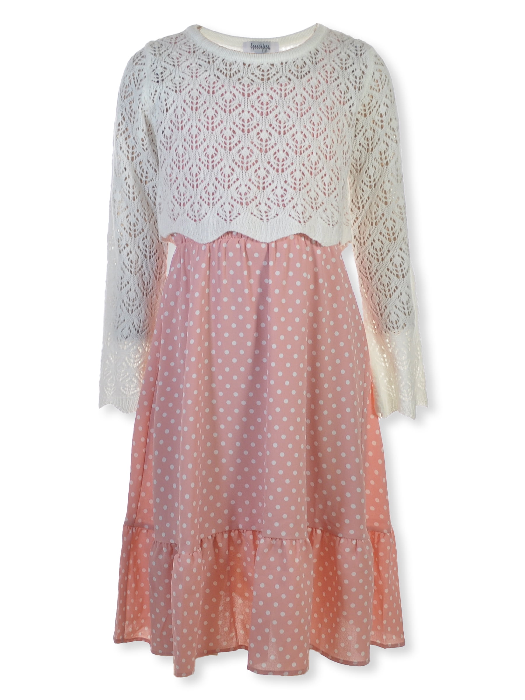 Speechless Girls' 2-Piece Dress Sweater Set Outfit - blush, 10 (Big ...