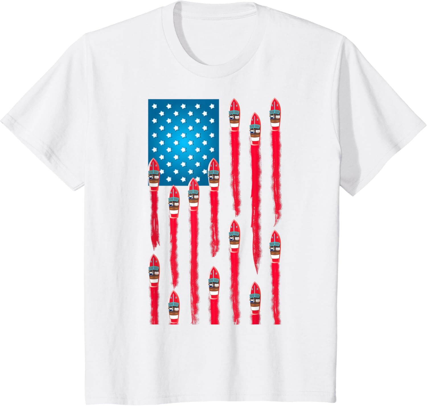 Speed Boat Flag Design, Patriotic American Flag T-Shirt - Walmart.com