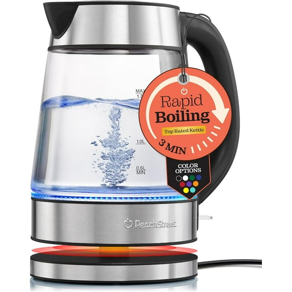 Speed-Boil Electric Kettle For Coffee & Tea - 1.7L Water Boiler 1500W ...