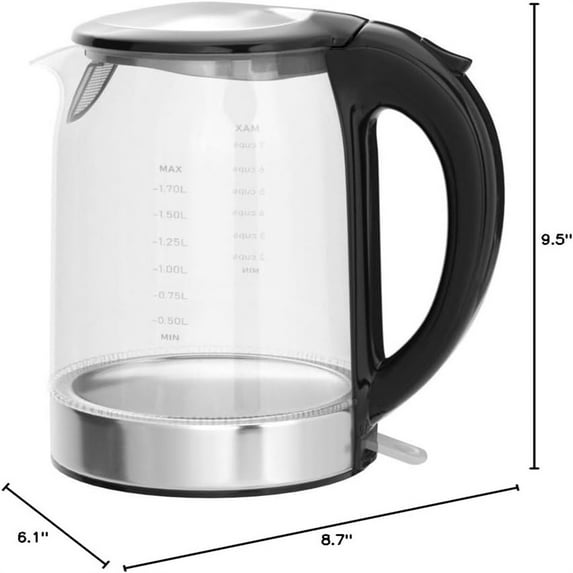 Speed-Boil Electric Tea Kettle, 1.7L Hot Water Kettle 1500W Auto Shut ...