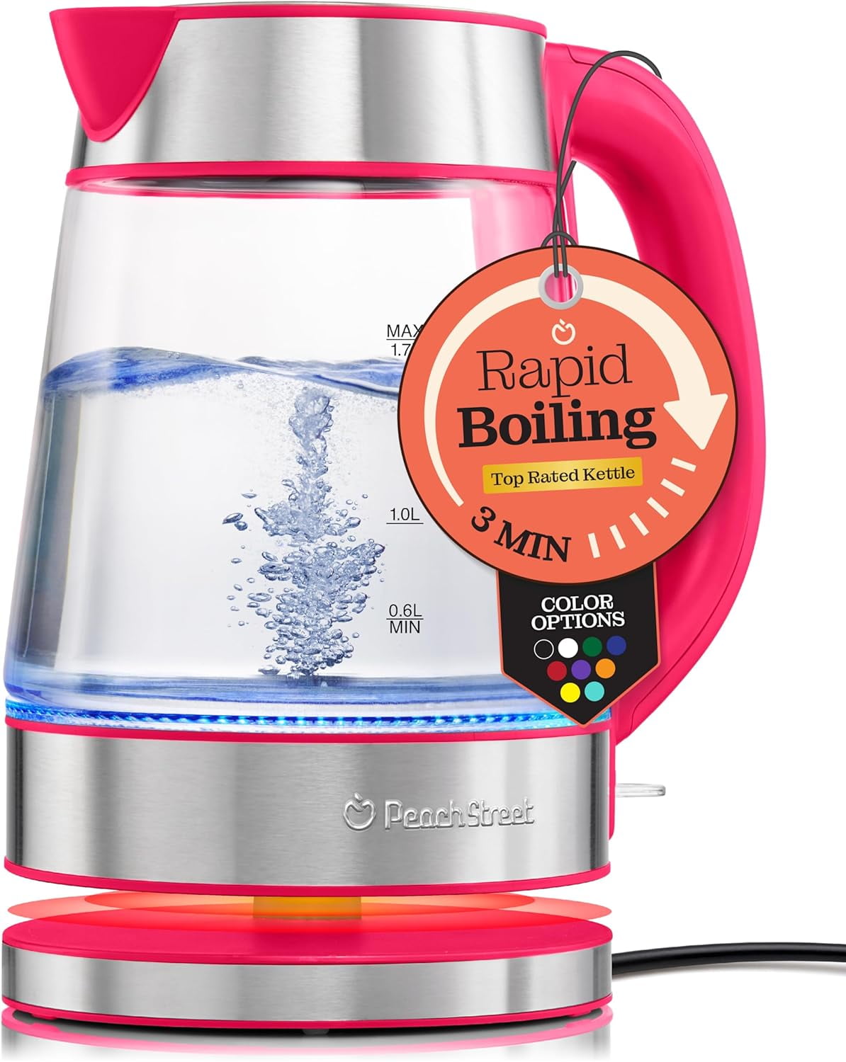 Speed-Boil Water Electric Kettle, 1.7L 1500W, Coffee & Tea Kettle ...