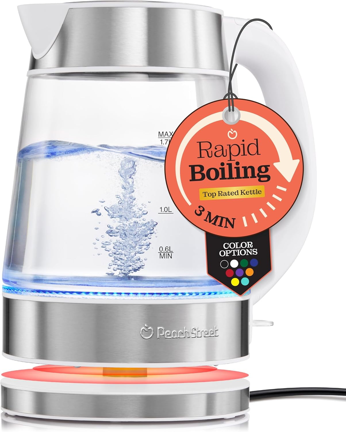 Speed-Boil Water Electric Kettle, 1.7L 1500W, Coffee & Tea Kettle ...