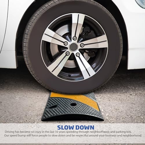Speed Bump Heavy Duty Rubber 2 Channel Traffic Driveway Speed Hump for ...