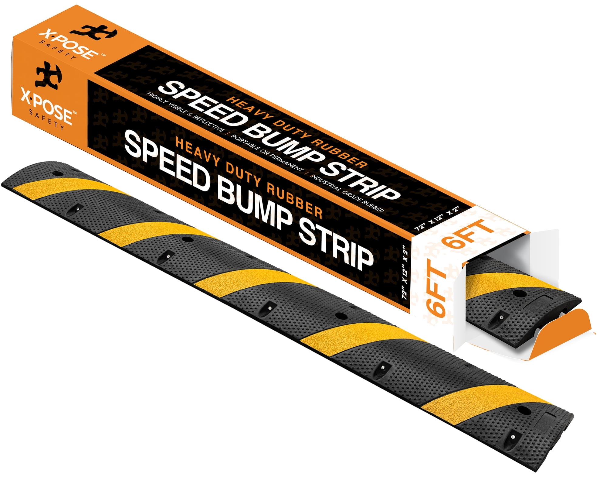 Speed Bump Strip - 6 Ft Rubber Speed Humps with Modular Interlocking ...