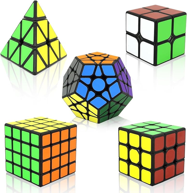 Speed Cube Set 5-Pack, 2x2 3x3 4x4 Megaminx and Pyraminx, Puzzle Cube ...
