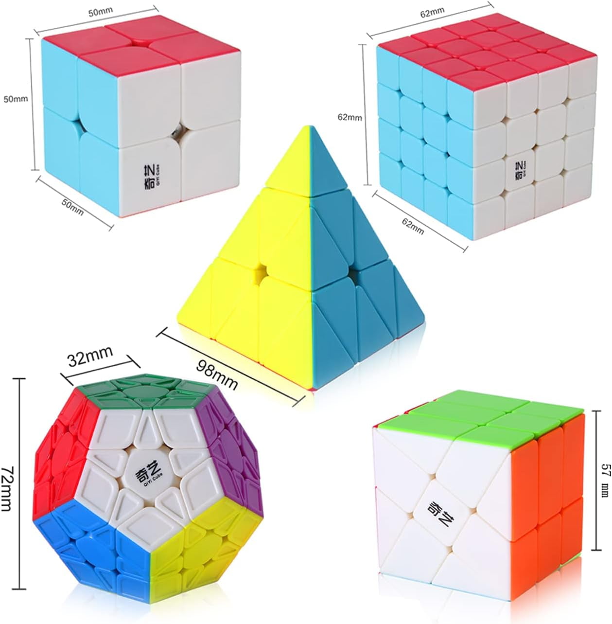 Speed Cube Set, 5 Pack Stickerless Magic Cubes for Kids & Adults - 2x2 ...