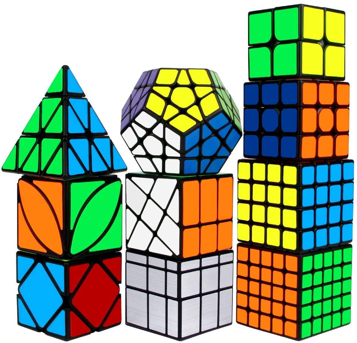 Speed Cube Set, Aitey Cube Bundle 2x2 3x3 4x4 5x5 Pyramid Megaminx Skew ...