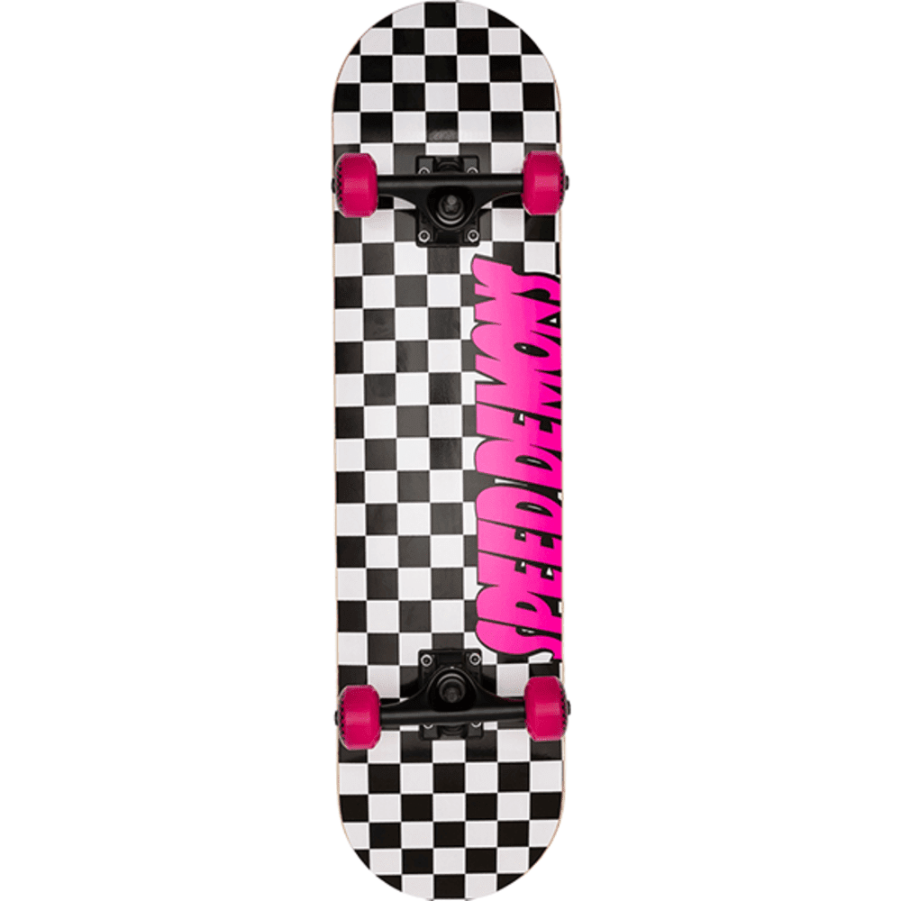 Speed Demons Checkers Complete Skateboard -7.75 Black/Pink - Walmart.com