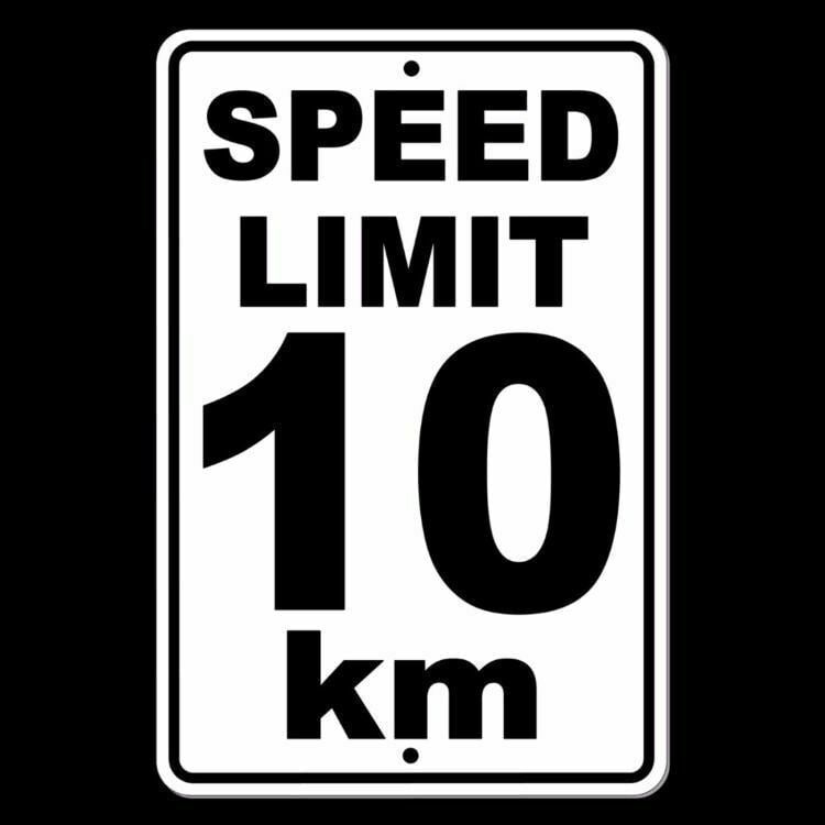 Speed Limit 10 KM Sign Metal Aluminum MPH slow WARNING Traffic Road ...