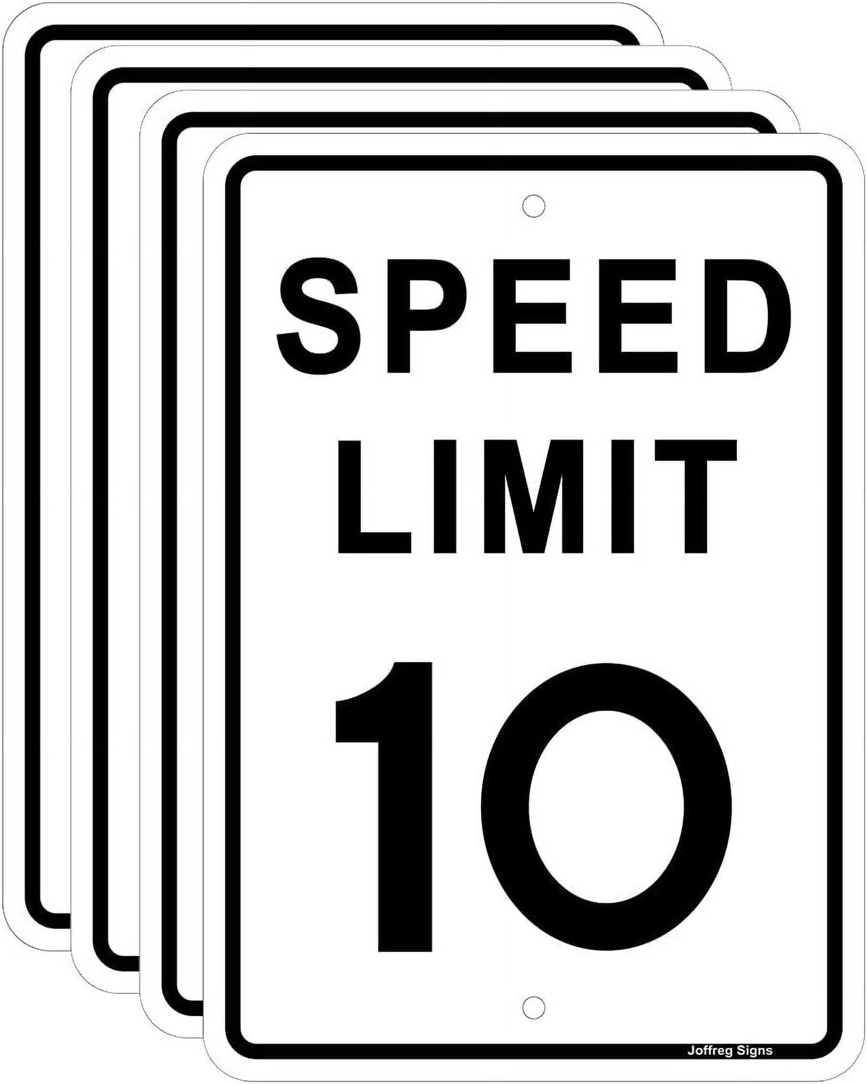 Speed Limit 10 MPH Sign,16 x12 inches,Reflective Aluminum,4 Pack ...
