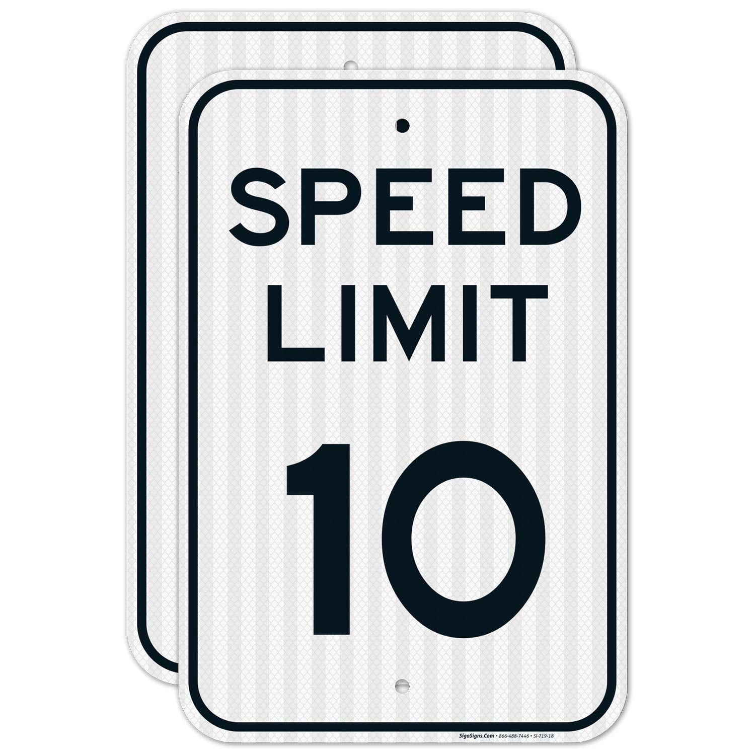 Speed Limit 10 MPH Sign - (2 Pack) | 12x16 Inches,3M EGP Reflective 0. ...