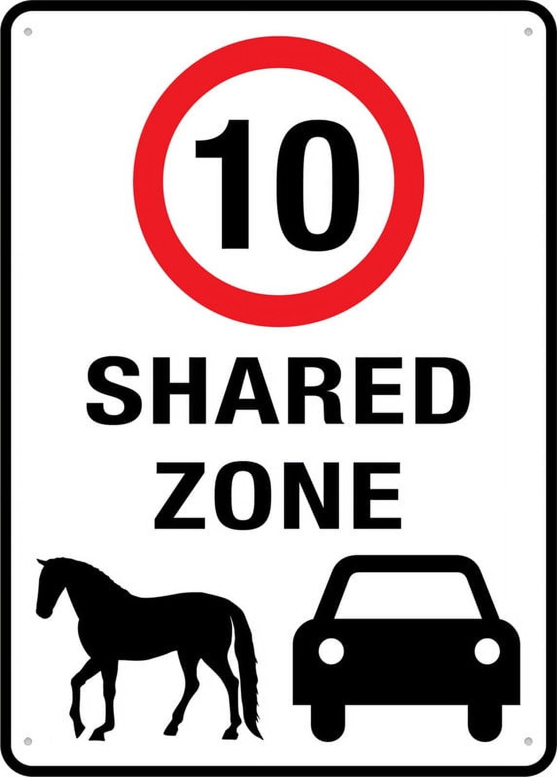 Speed Limit 10 Shared Zone Sign Outdoor Metal Sign - 12 X 8 Metal Signs ...