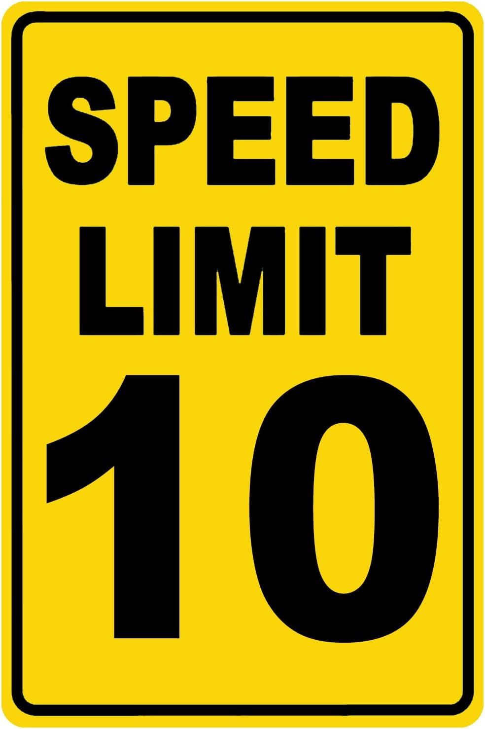 Speed Limit 10 Sign Mph Slow Warning Dector Traffic Road Highway Metal ...