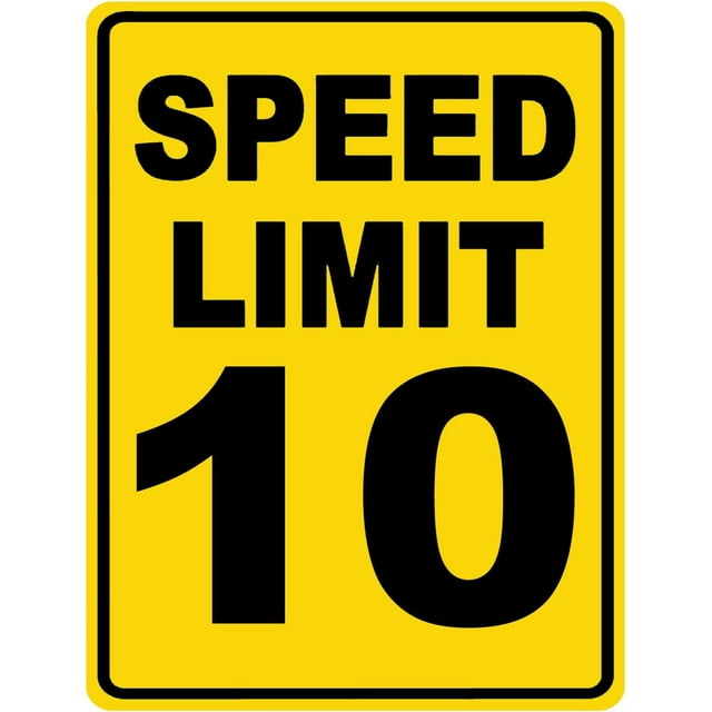 Speed Limit 10 Sign Mph Slow Warning Traffic Road Highway Metal Tin ...