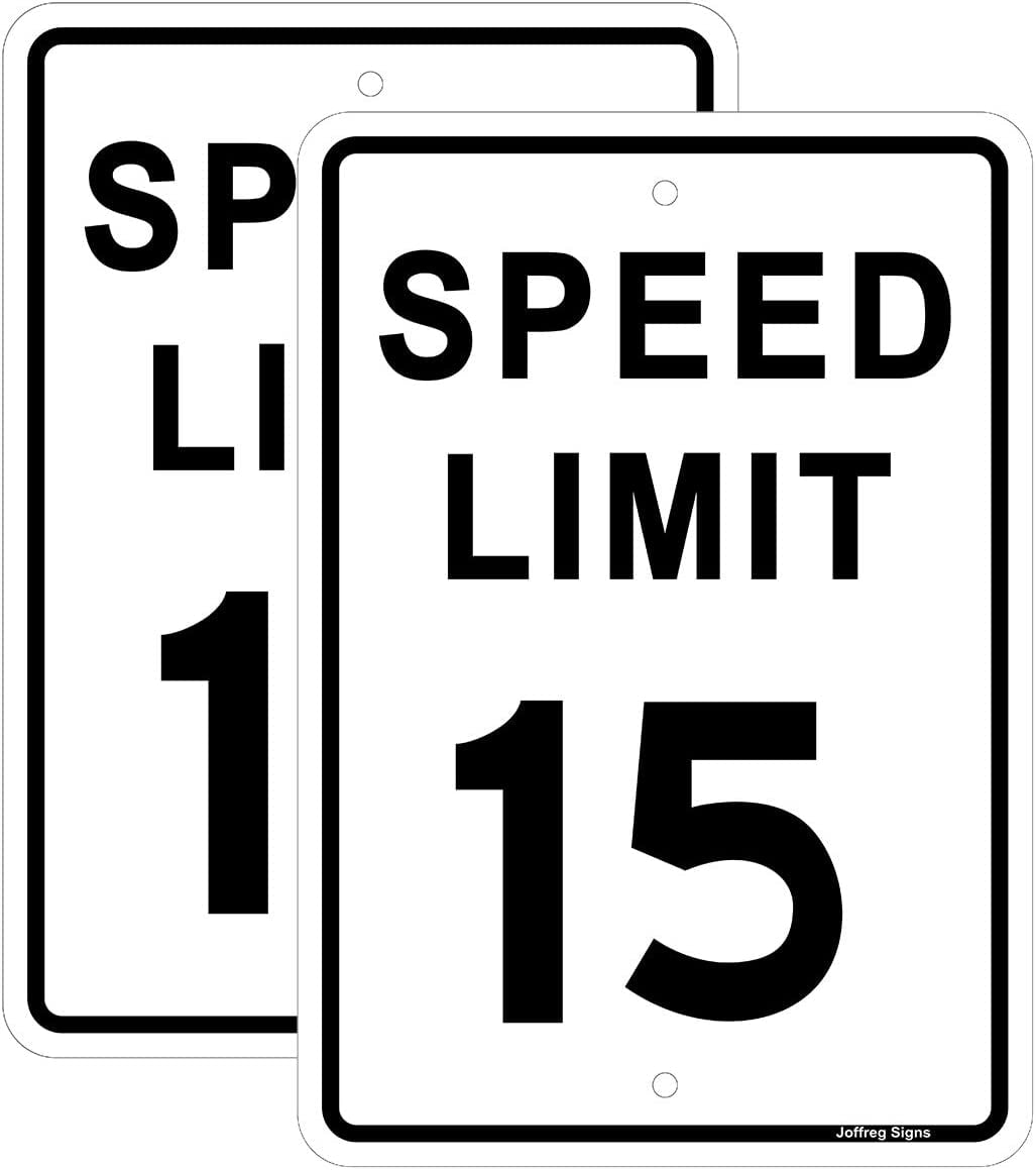 Speed Limit 15 MPH Sign,16 x12 Inches,Reflective Aluminum,2 Pack ...