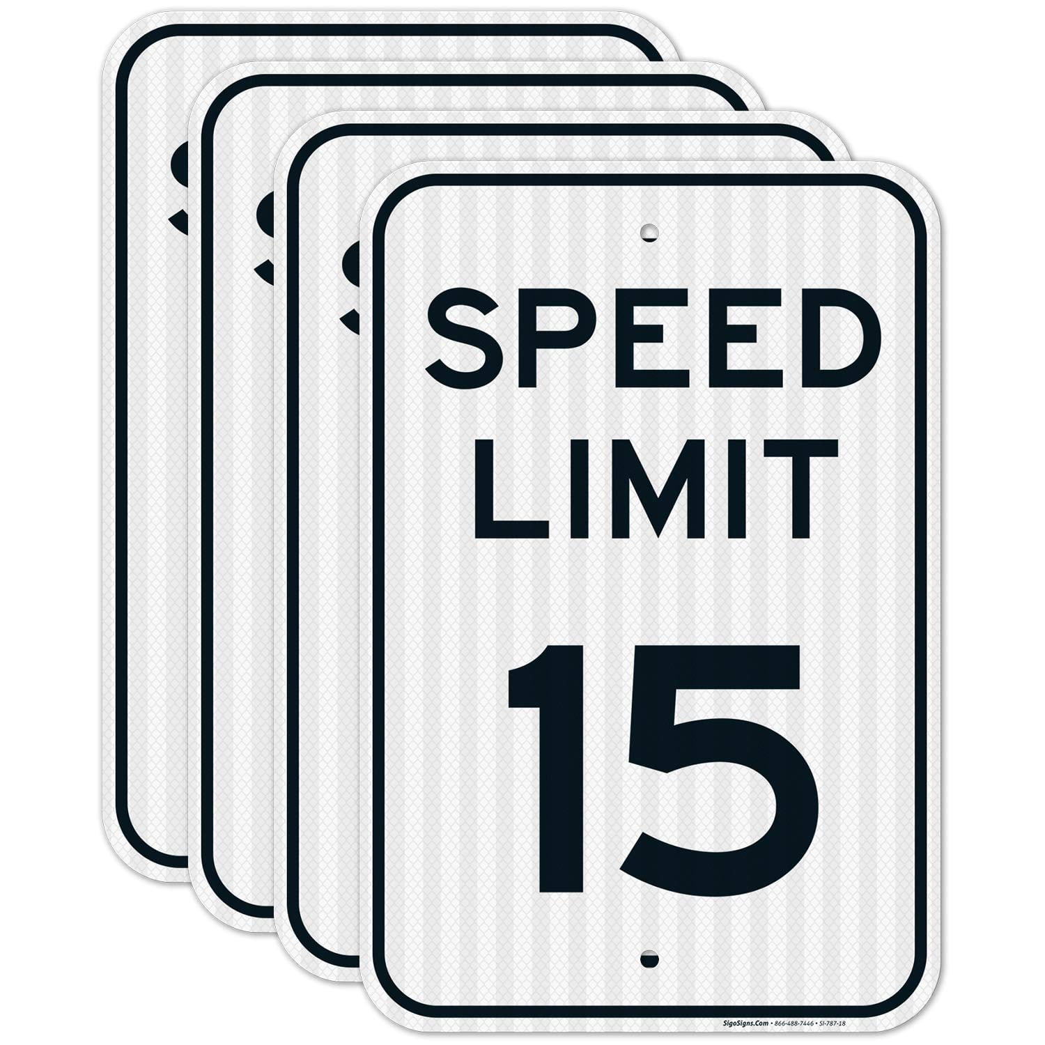 Speed Limit 15 MPH Sign - (2 Pack) | 12x16 Inches,3M EGP Reflective 0. ...