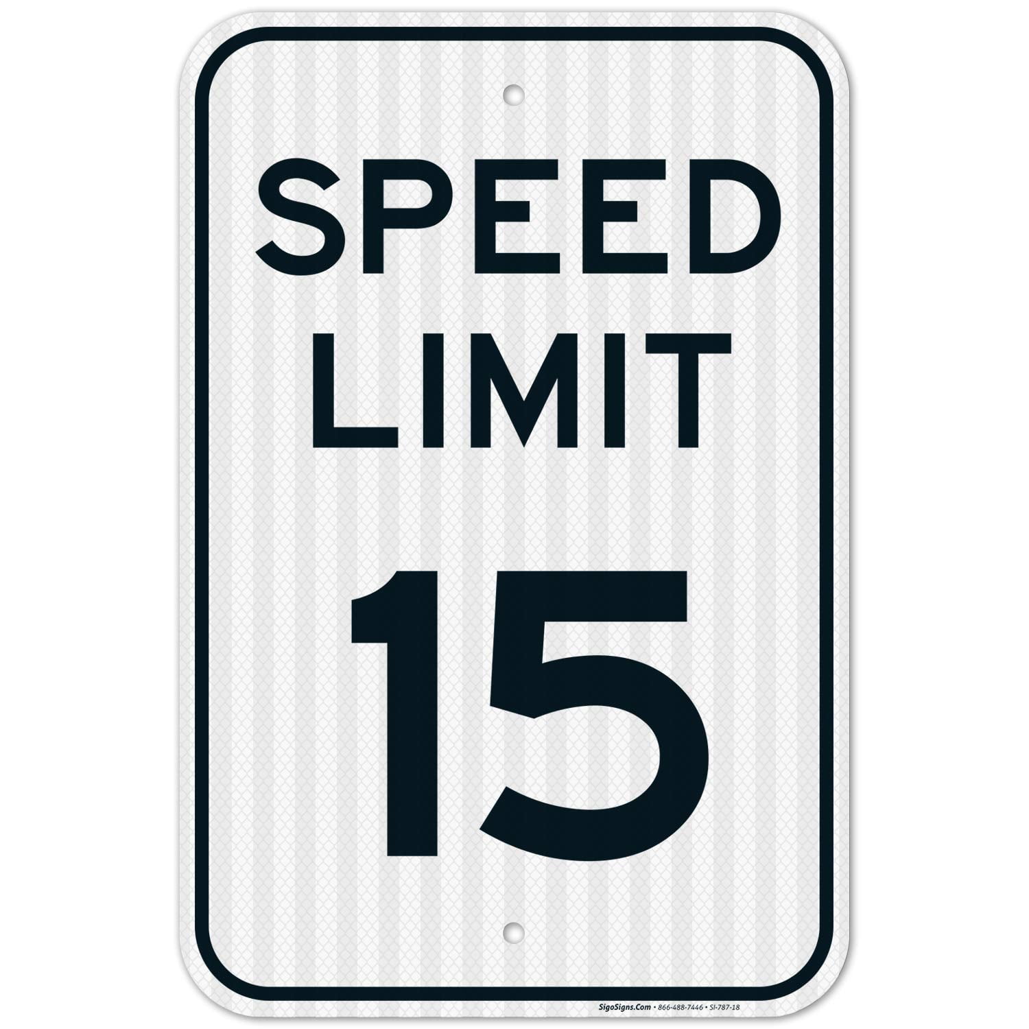 Speed Limit 15 MPH Sign - (2 Pack) | 12x16 Inches,3M EGP Reflective 0. ...