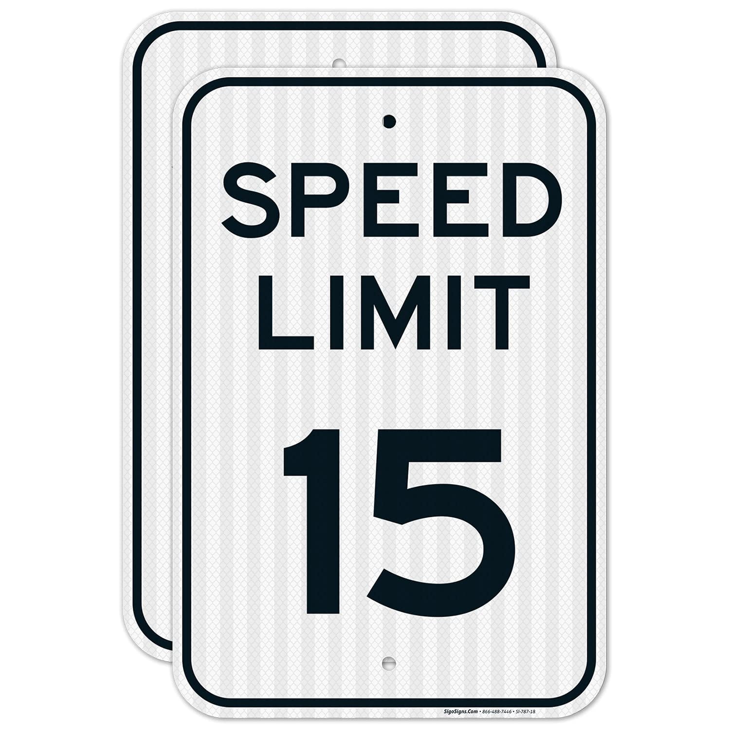 Speed Limit 15 MPH Sign - (2 Pack) | 12x16 Inches,3M EGP Reflective 0. ...