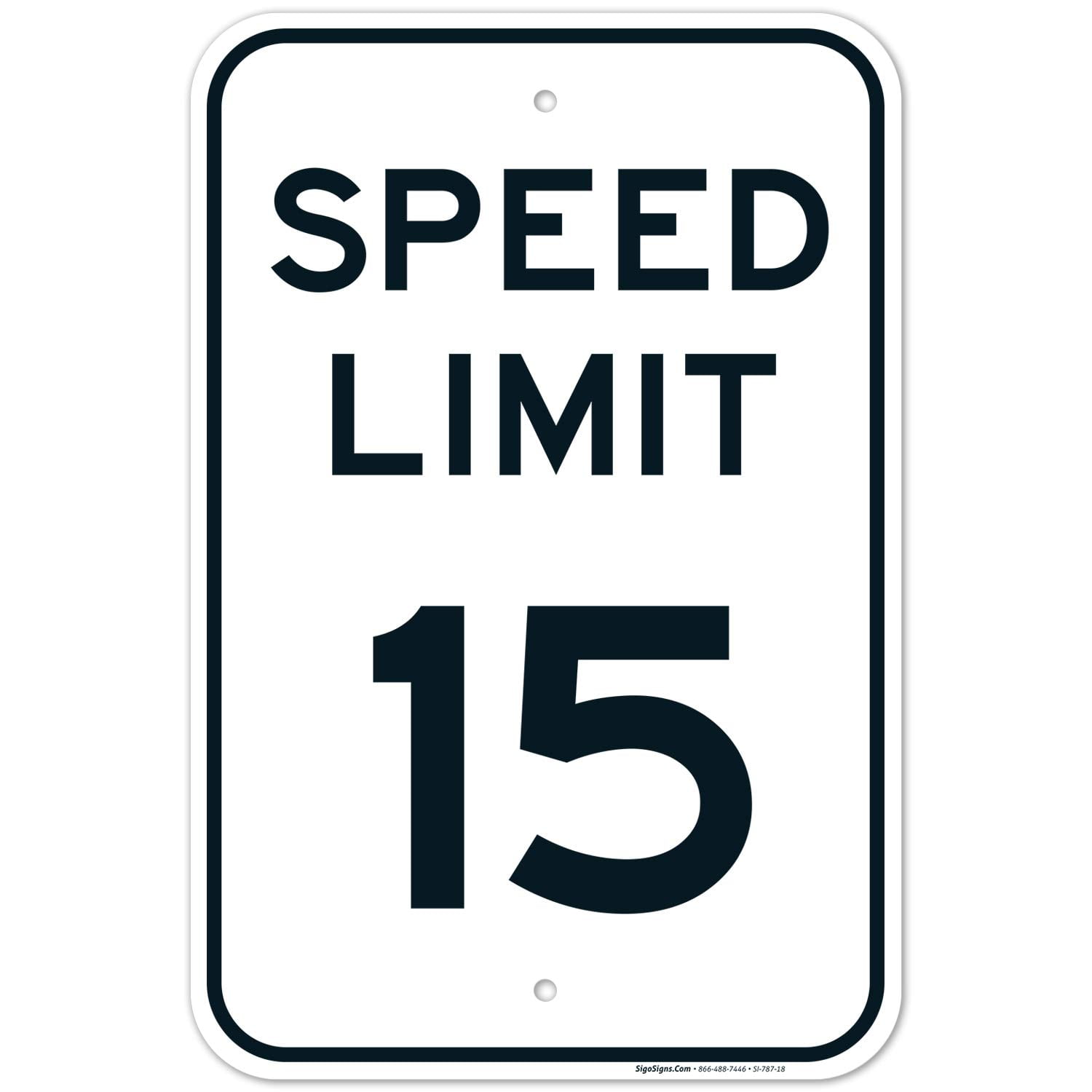 Speed Limit 15 MPH Sign - (2 Pack) | 12x16 Inches,3M EGP Reflective 0. ...