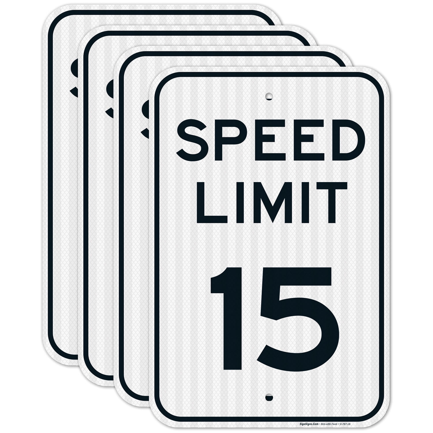 Speed Limit 15 MPH Sign, (4 Pack) 12x18 Reflective Aluminum - Walmart.com