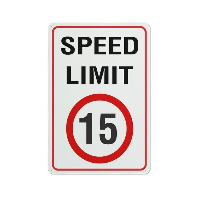 Speed Limit 15Km Sign Warning Tin Sign Home Kitchen Farm Garden Garage ...