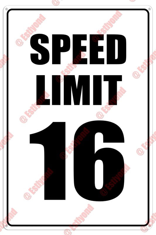 Speed Limit 16 Mph-Slow-Warning-Traffic-Road-Highway Caution Warning ...